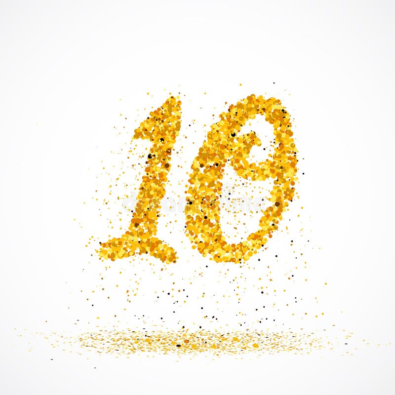 10 Made with Little Glitter Gold Circles Stock Vector - Illustration of ...