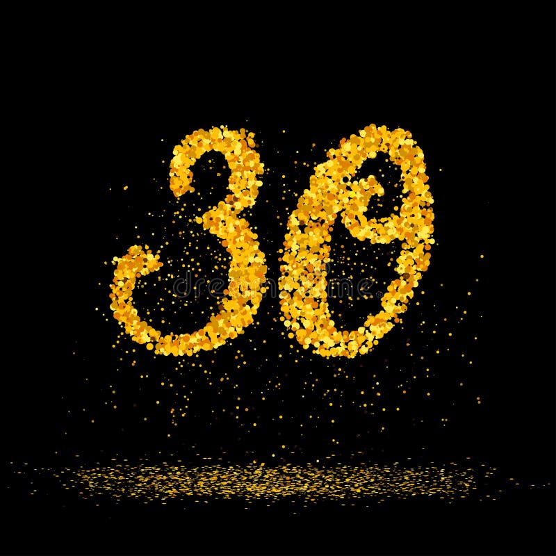 30 Made with Little Glitter Gold Circles Stock Vector - Illustration of ...