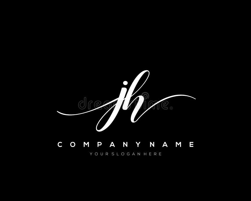 JH Initial Handwriting Logo Template Vector. Stock Vector ...