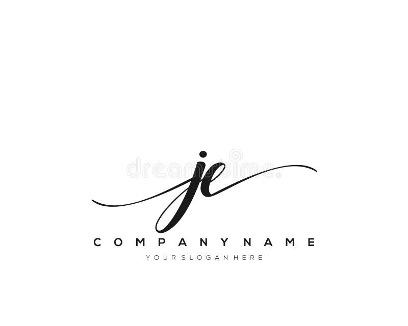 JE Initial Handwriting Logo Template Vector. Stock Vector ...
