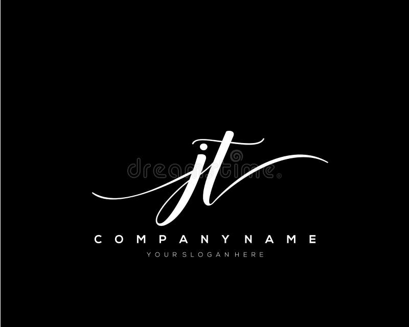 JT Initial Handwriting Logo Template Vector. Stock Vector ...