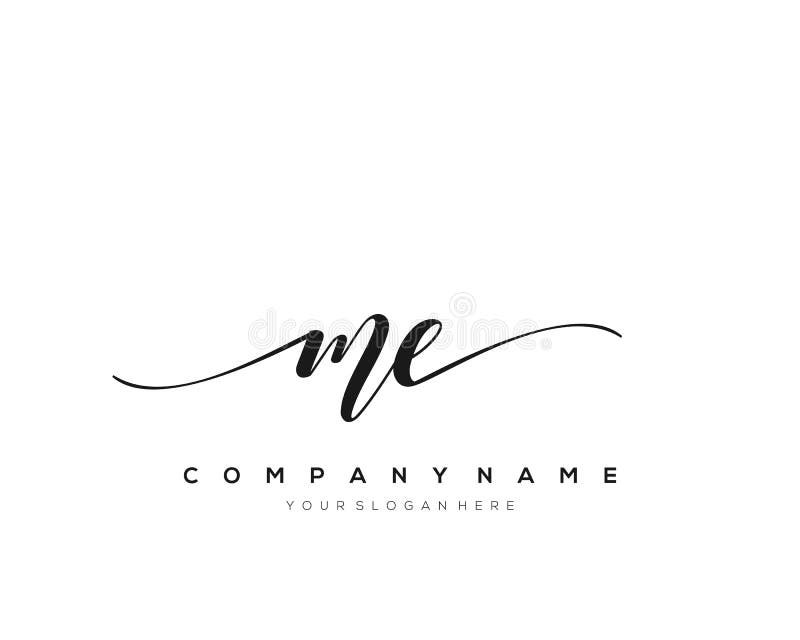 ME Initial Handwriting Logo Template Vector. Stock Vector ...