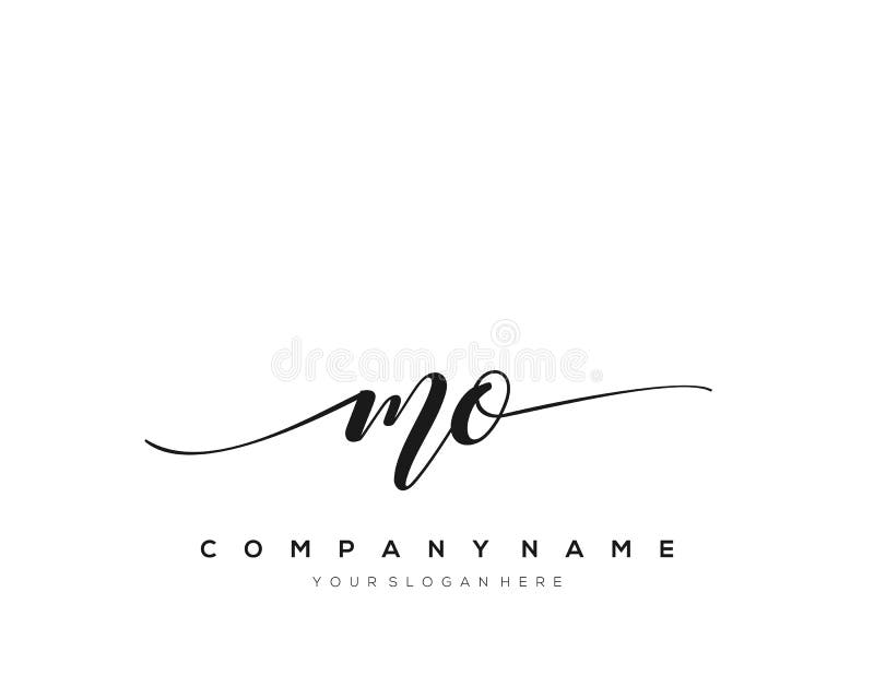 MO Initial Handwriting Logo Template Vector. Stock Vector ...