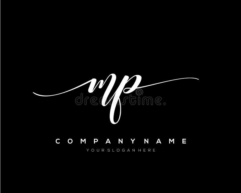 MP Initial Handwriting Logo Template Vector. Stock Vector ...