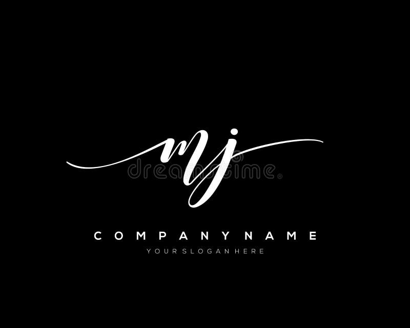 MJ Initial Handwriting Logo Template Vector. Stock Vector ...