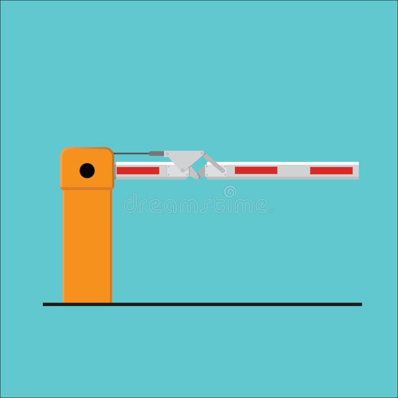 Barrier Gate Vector Flat Design. Stock Illustration - Illustration of ...