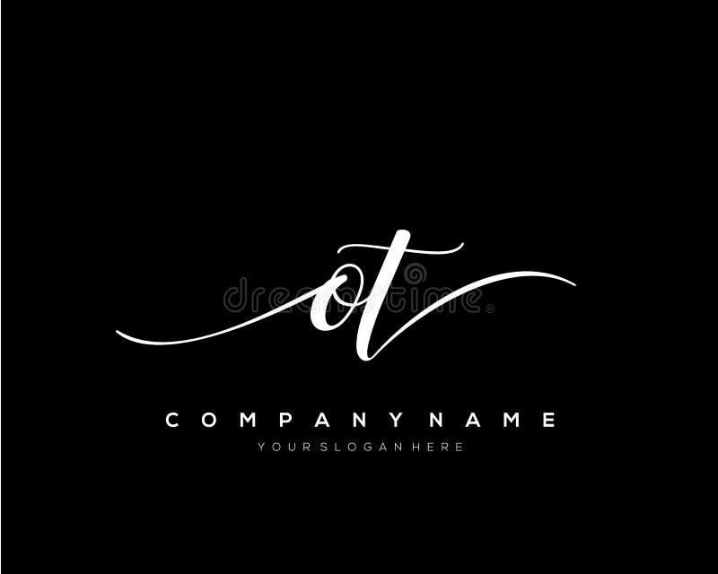 OT Initial Handwriting Logo Template Vector. Stock Vector ...