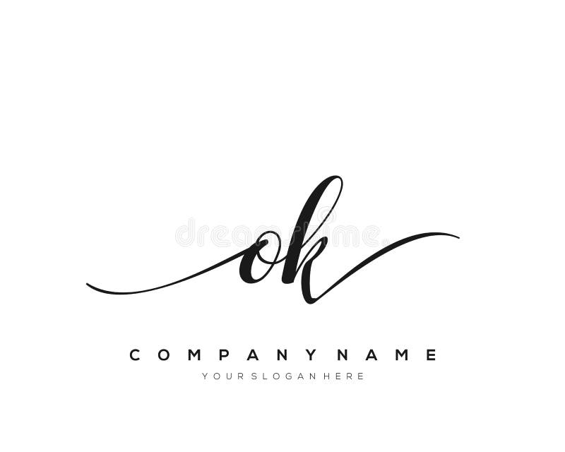 OK Initial Handwriting Logo Template Vector. Stock Vector ...