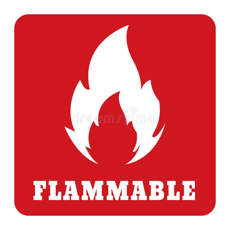 Flammable Icon Red Sign Label Stock Vector - Illustration of black ...