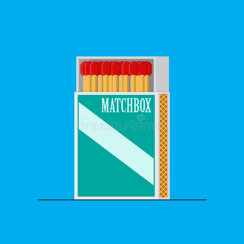 Matchbox and matches stock illustration. Illustration of flame - 156876582