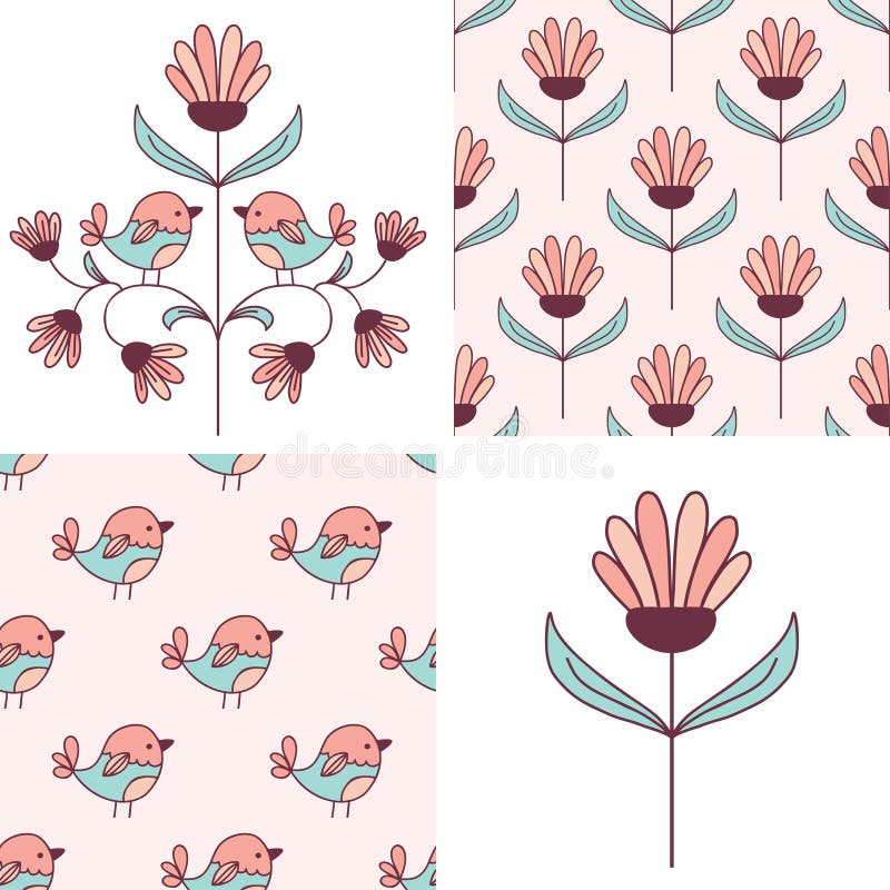 Patterns and Design Elements Collection Two Patterns and Two ...