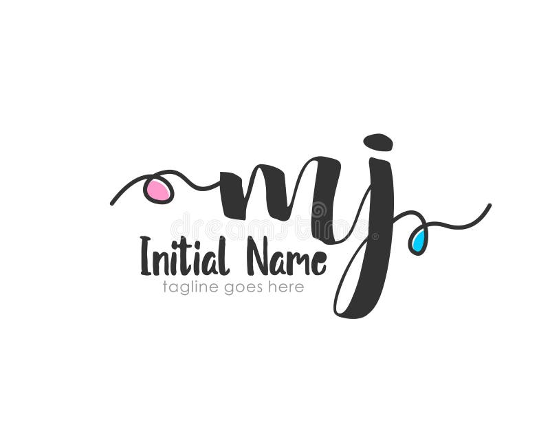 MJ Signature Initial Logo Template Vector. Initial Signature Logo ...