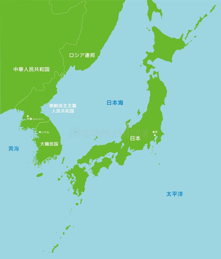 Far East Asia / Japan and Surrounding Countries Map / Japanese Stock ...