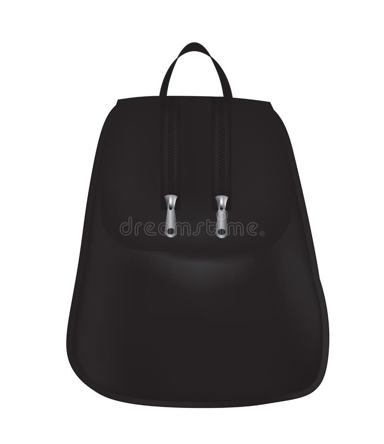 Black Modern Woman Backpack Stock Vector - Illustration of handbag ...