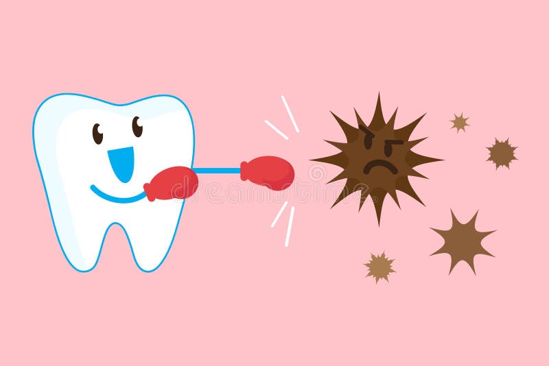 Tooth And Bacteria Character Stock Illustration - Illustration of ...