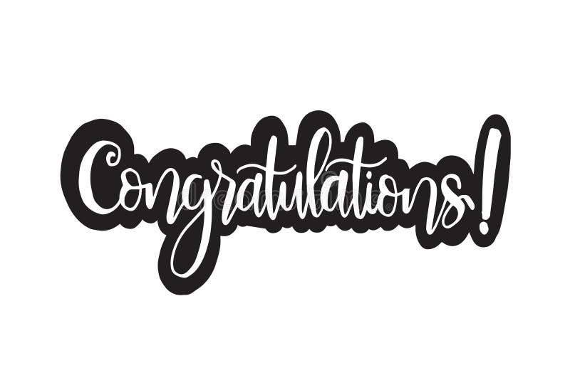 Congratulations Calligraphy. Hand Written Text. Lettering. Calligraphic ...