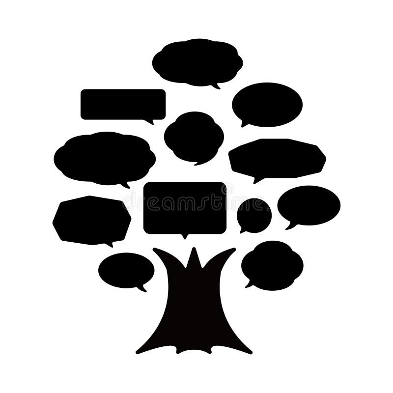Talking Bubbles Tree Illustration Stock Vector - Illustration of design ...