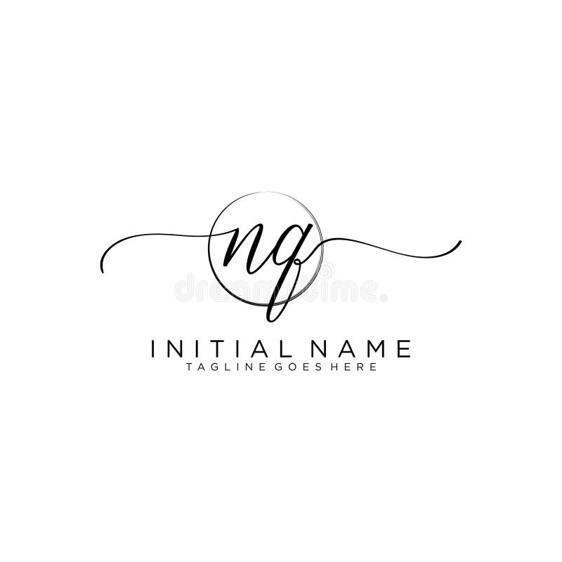 NQ Beauty Vector Initial Logo, Handwriting Logo of Initial Signature ...