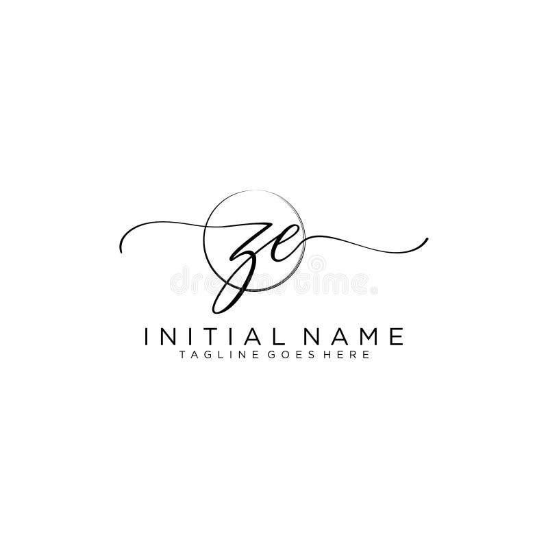 ZE Beauty Vector Initial Logo, Handwriting Logo of Initial Signature ...