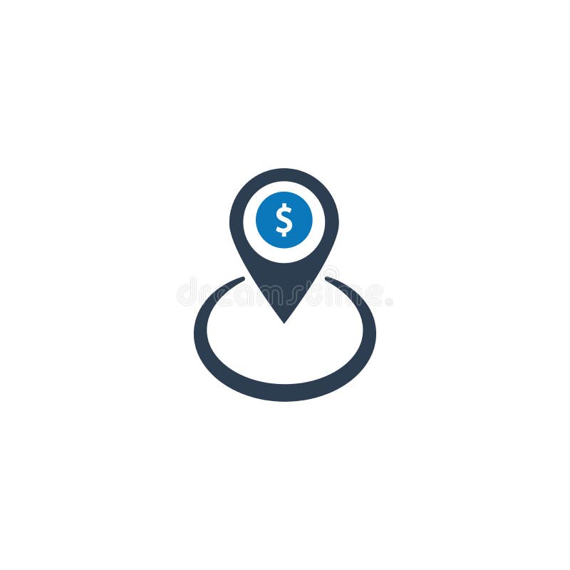 Money Location Icon, Money Pin Business Concept Vector Illustration ...