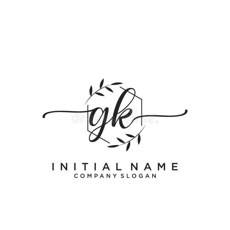 GK Beauty Vector Initial Logo, Handwriting Logo of Initial Signature ...