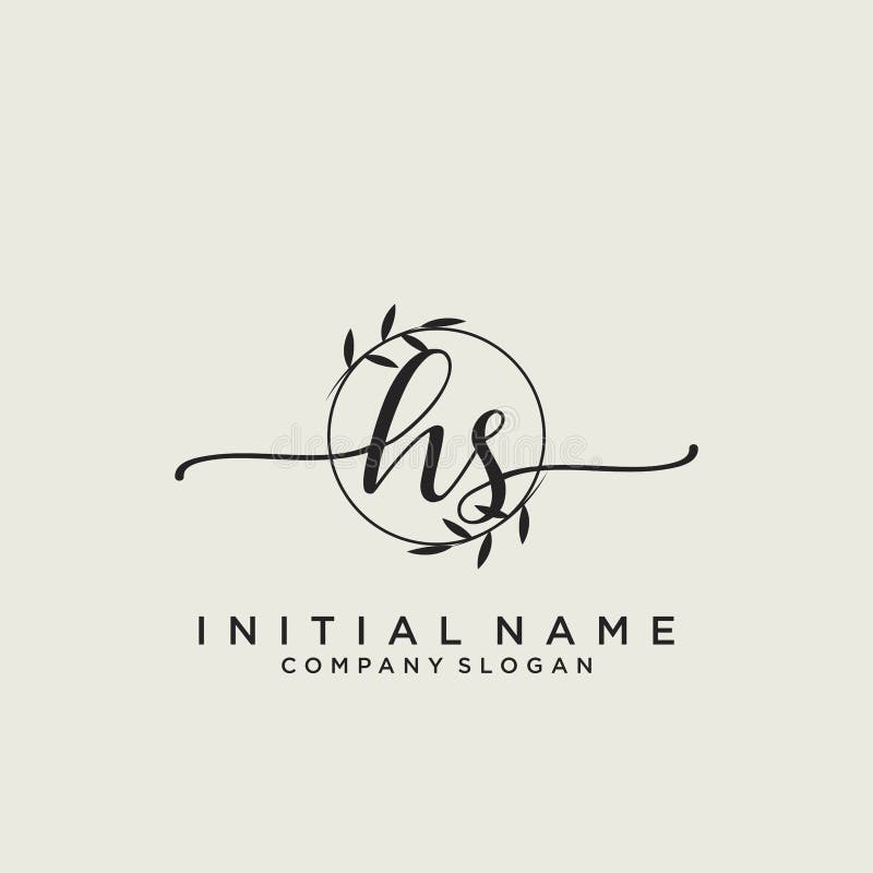 HS Letter Initial Beauty Monogram and Elegant Logo Design, Handwriting ...