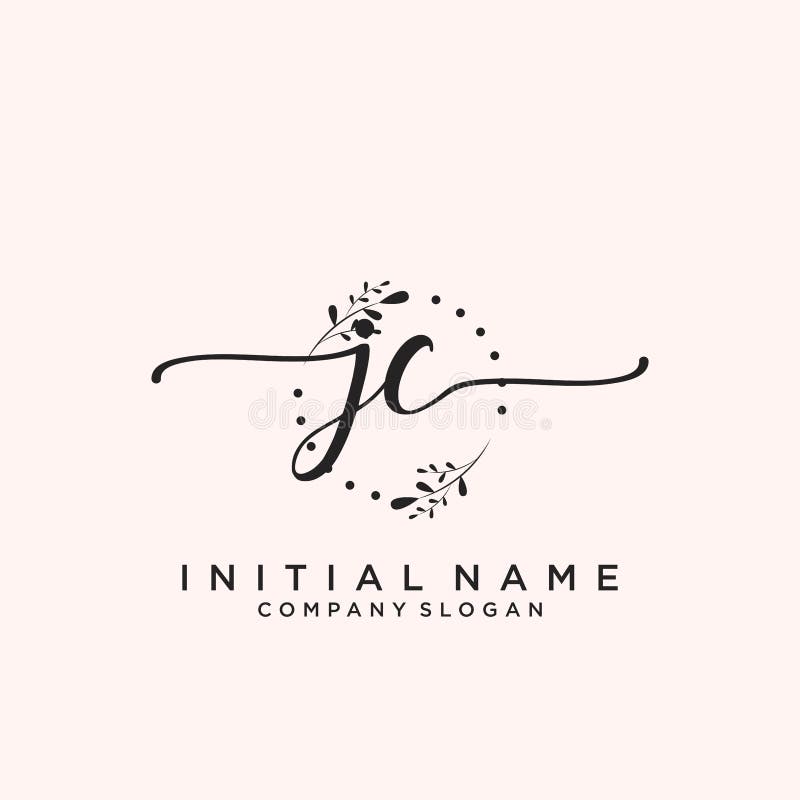 JC Letter Initial Beauty Monogram and Elegant Logo Design, Handwriting ...