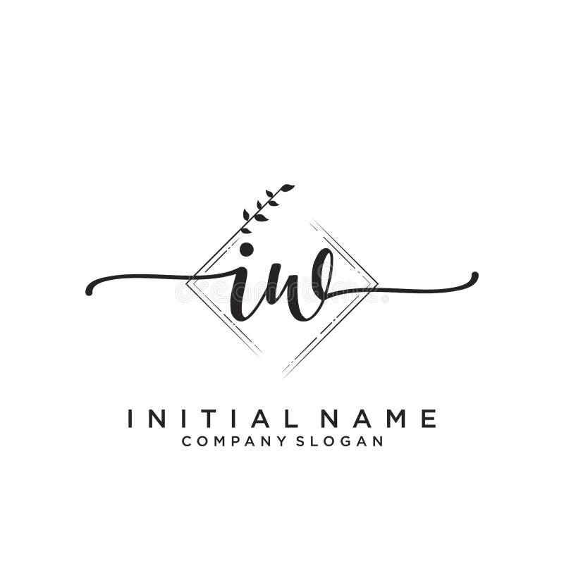 IW Letter Initial Beauty Monogram and Elegant Logo Design, Handwriting ...