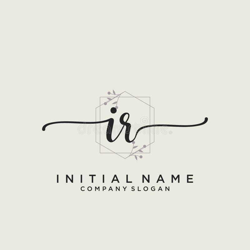 IR Letter Initial Beauty Monogram and Elegant Logo Design, Handwriting ...