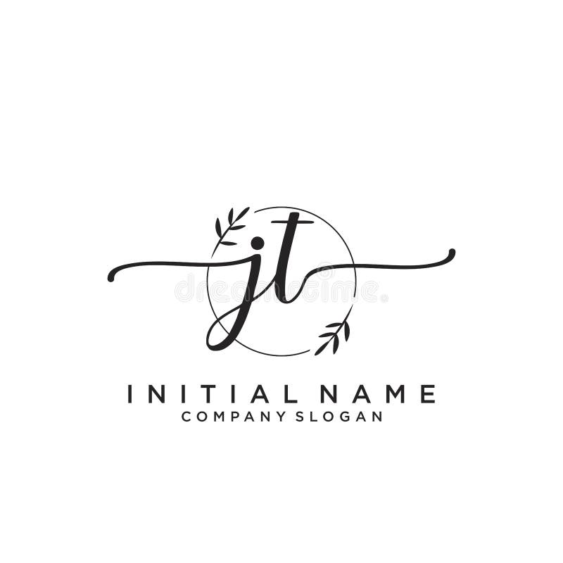 JT Letter Initial Beauty Monogram and Elegant Logo Design, Handwriting ...