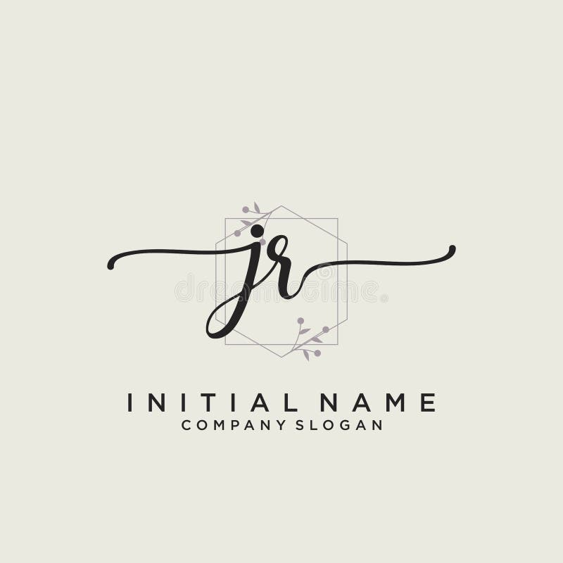 JR Letter Initial Beauty Monogram and Elegant Logo Design, Handwriting ...