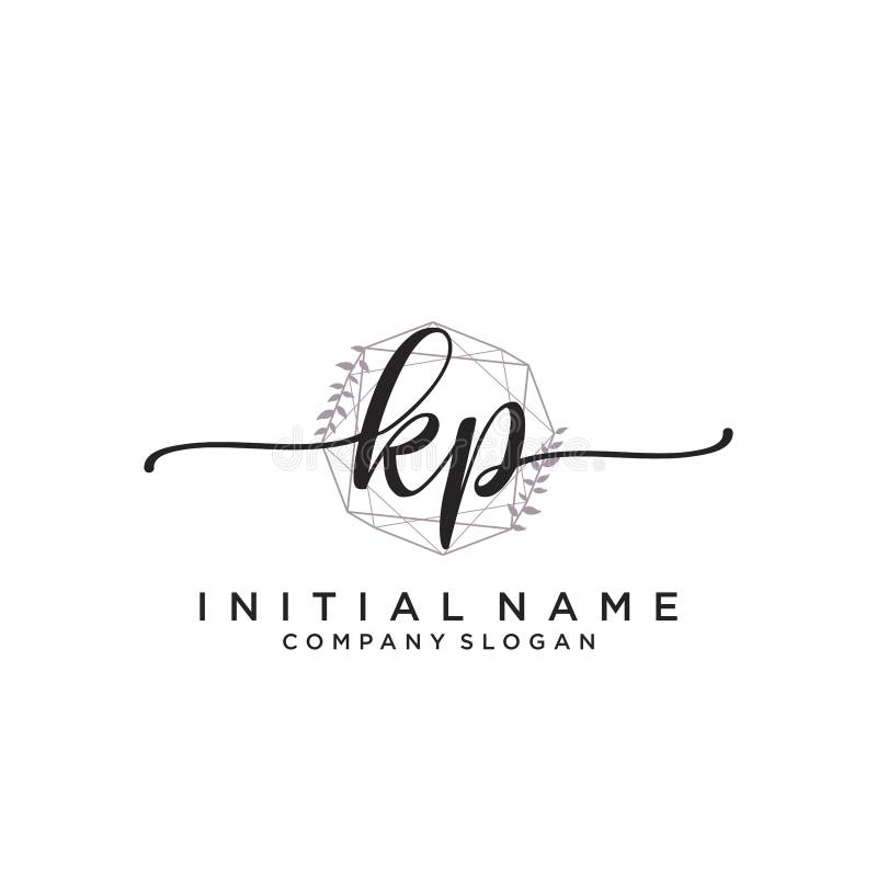 KP Letter Initial Beauty Monogram and Elegant Logo Design, Handwriting ...