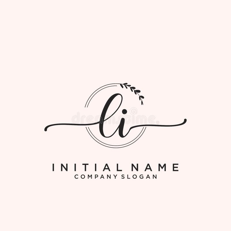 LI Letter Initial Beauty Monogram and Elegant Logo Design, Handwriting ...