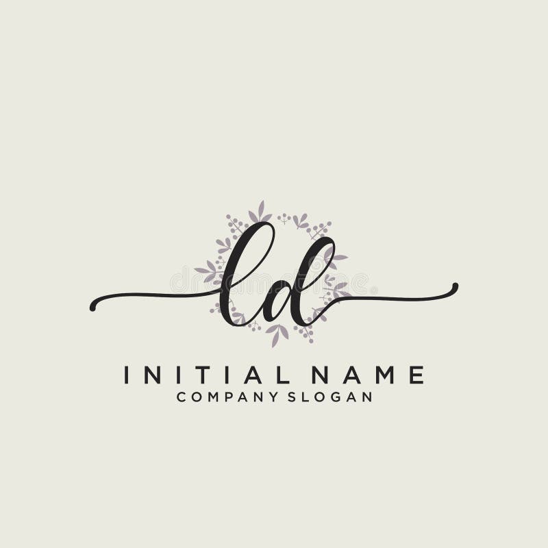 LD Letter Initial Beauty Monogram and Elegant Logo Design, Handwriting ...