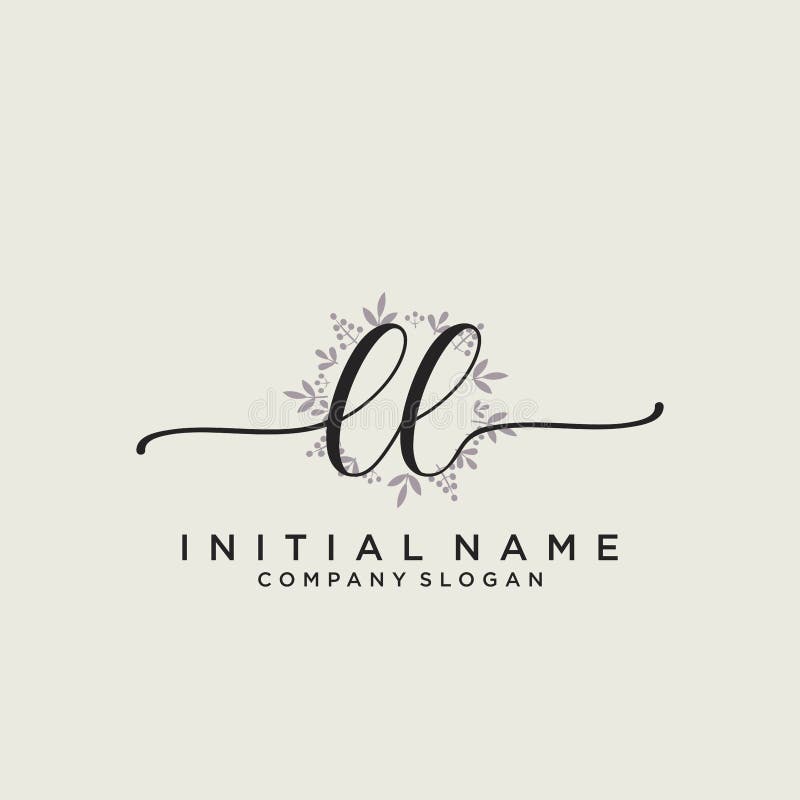 LL Letter Initial Beauty Monogram and Elegant Logo Design, Handwriting ...