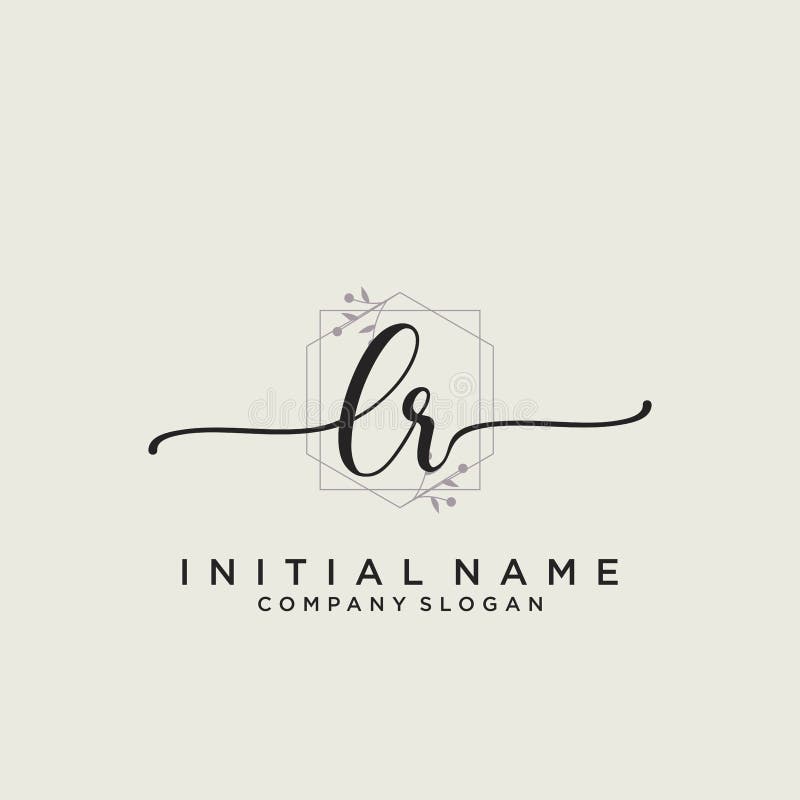 LR Letter Initial Beauty Monogram and Elegant Logo Design, Handwriting ...
