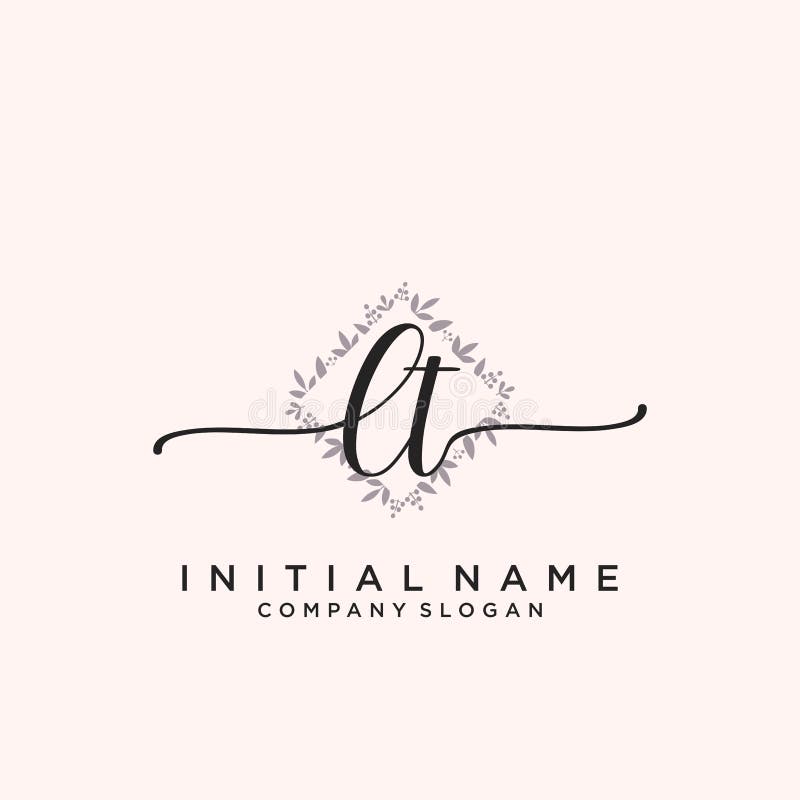 LT Letter Initial Beauty Monogram and Elegant Logo Design, Handwriting ...