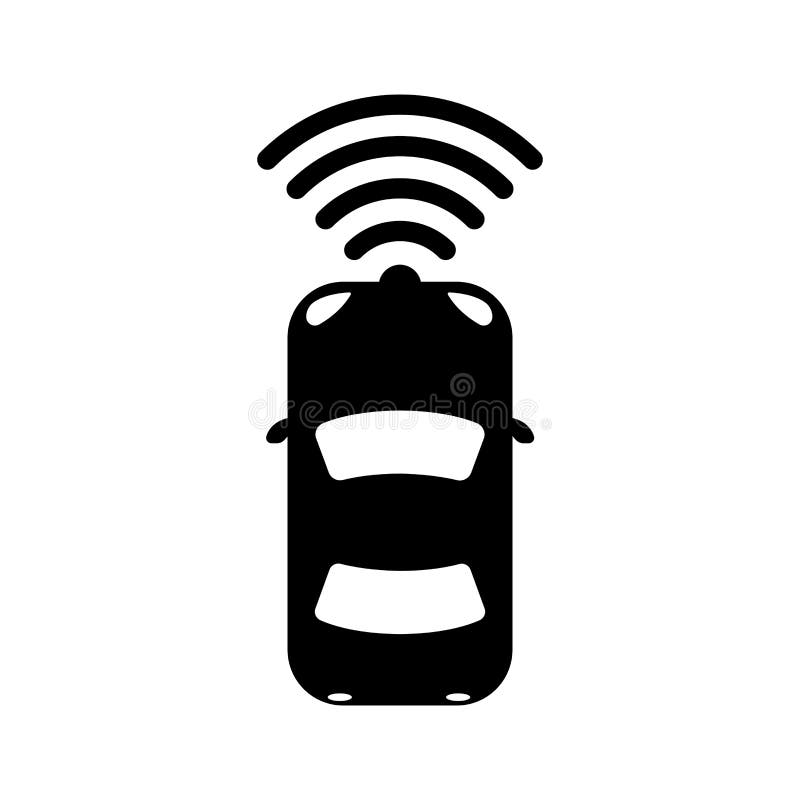 Autonomous Car / Self-driving Car /view from Above/ Icon Illustration ...