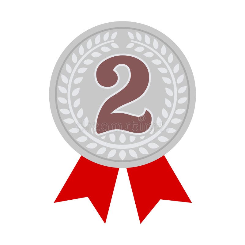 Ranking Medal Icon Flat Illustration / 2nd Place Stock Vector ...