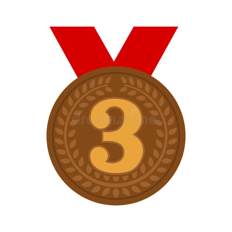 Ranking Medal Icon Flat Illustration / 3rd Place Stock Vector ...