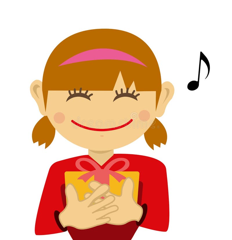 Young Woman Got a Present Illustration. Stock Vector - Illustration of ...