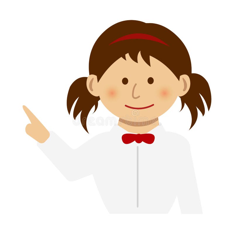 Young Female Student Pointing at Something Illustration Stock Vector ...