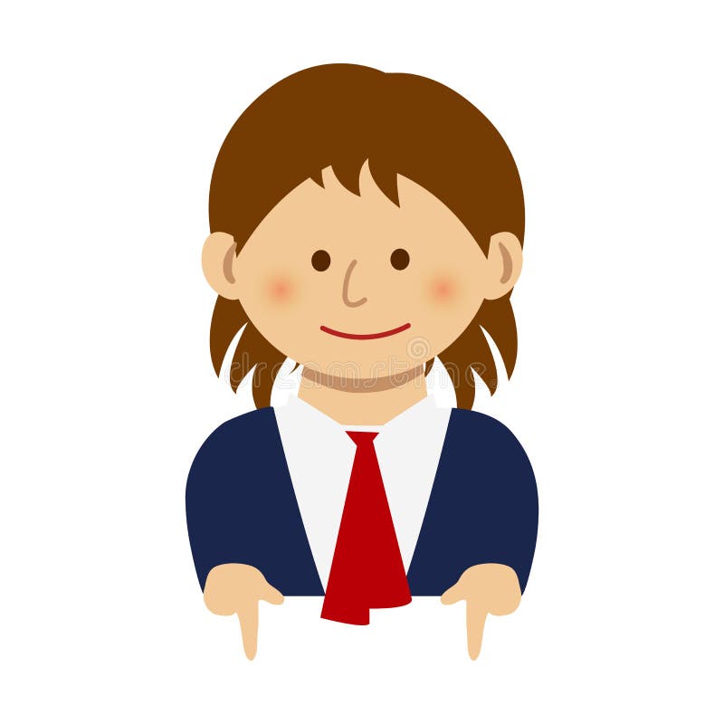 Young Female Student Pointing at Something Illustration Stock Vector ...