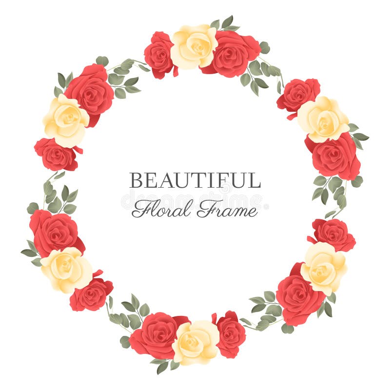 Flower Crown, Floral Circle, Simple Design for Wedding Invitation and ...