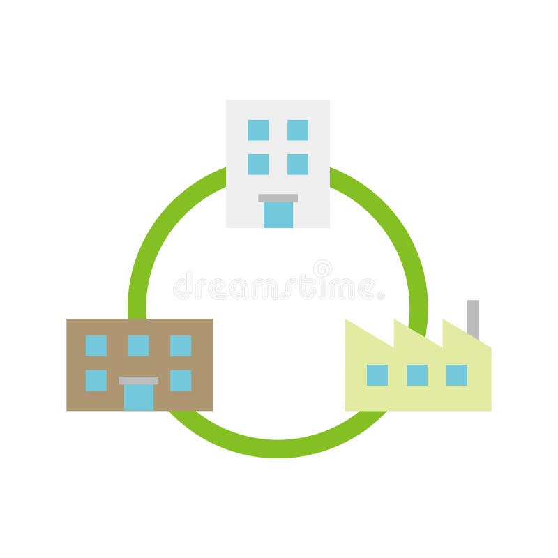 Compny and Factory Network Icon Stock Vector - Illustration of local ...