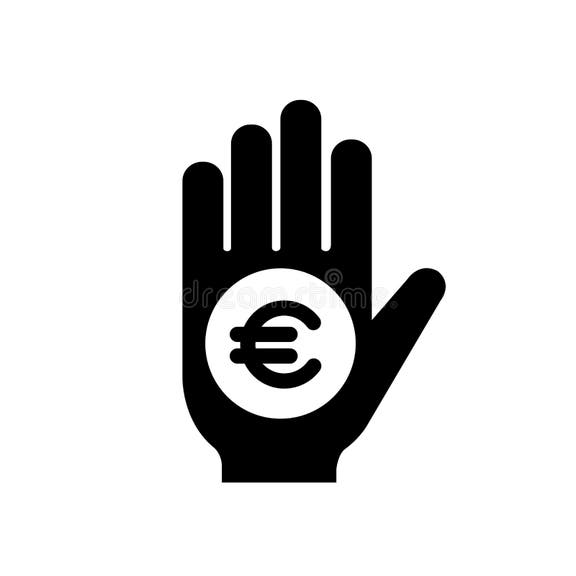Euro on Hand Icon / Euro Mark Stock Vector - Illustration of info ...