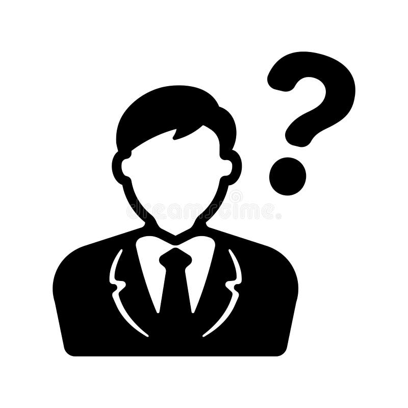 Business Man with Question Mark Icon Stock Vector - Illustration of ...