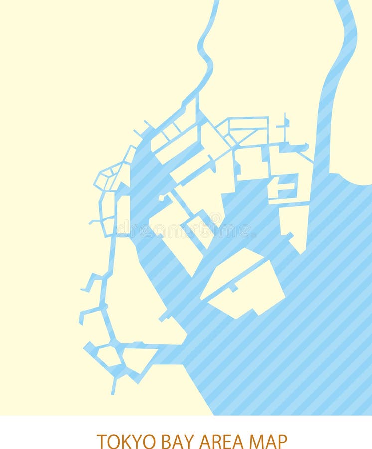 Tokyo bay area map stock vector. Illustration of road - 161144206