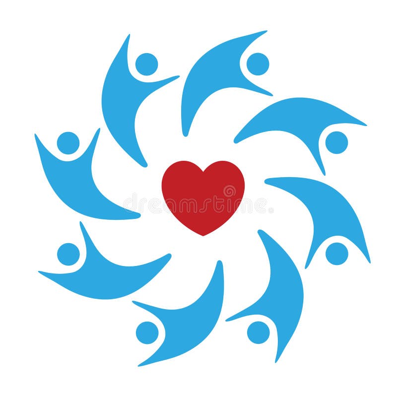 Teamwork Love People Circle Shape Together Vector Symbol. Stock Vector ...