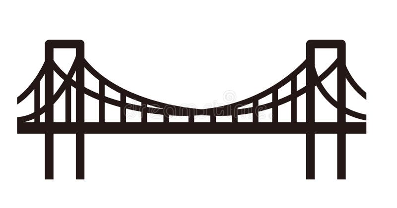 Simple bridge illustration stock vector. Illustration of black - 161147774